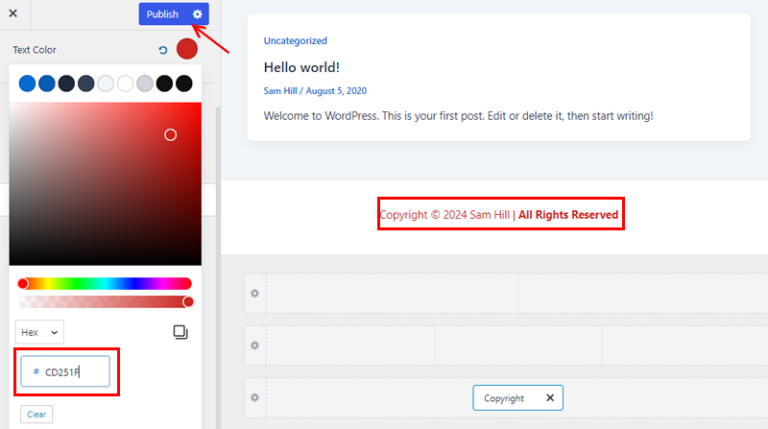 How to Change Footer Text & Background Color in WordPress?